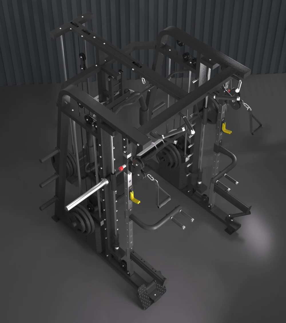 Multi-function Power Cage Squat Rack Workout Training Smith Machine ...