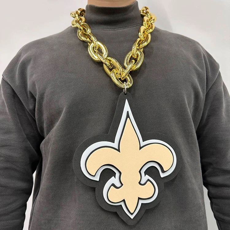 Large Logo Plastic Big Chain 3d Necklace Eva Foam Fan Football Teams ...