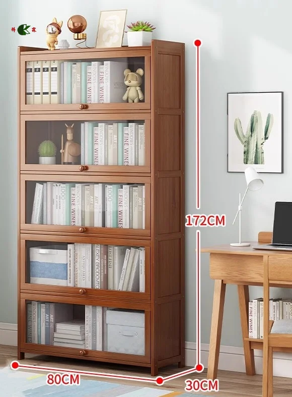 German Bookshelf Floor Stand Integrated Wall Leaning Minimalist Style ...
