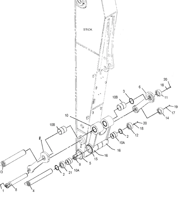 3241155 LINKAGE AR BUCKET PIN AS FOR CAT 390D 390D L 390F L 324-1155 ...