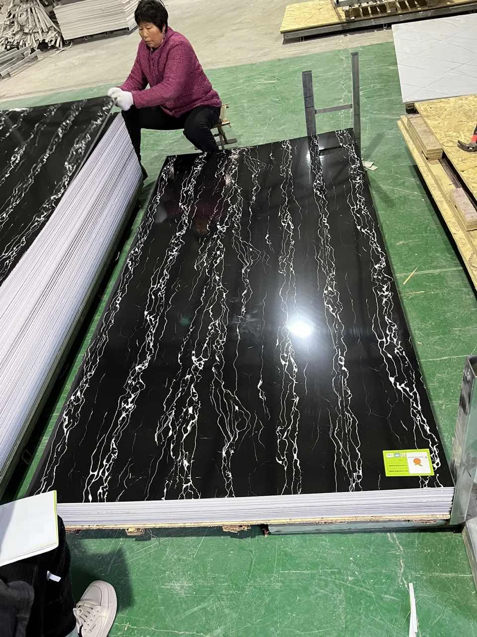 High Glossy Black PVC Marble Sheet for Interior Wall Decoration Good ...