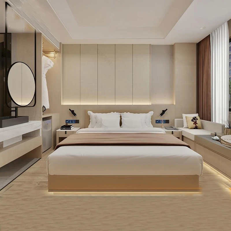 King Hotel Beds Modern Wholesome Furniture Set Hotel Bedroom Set 3 5 ...