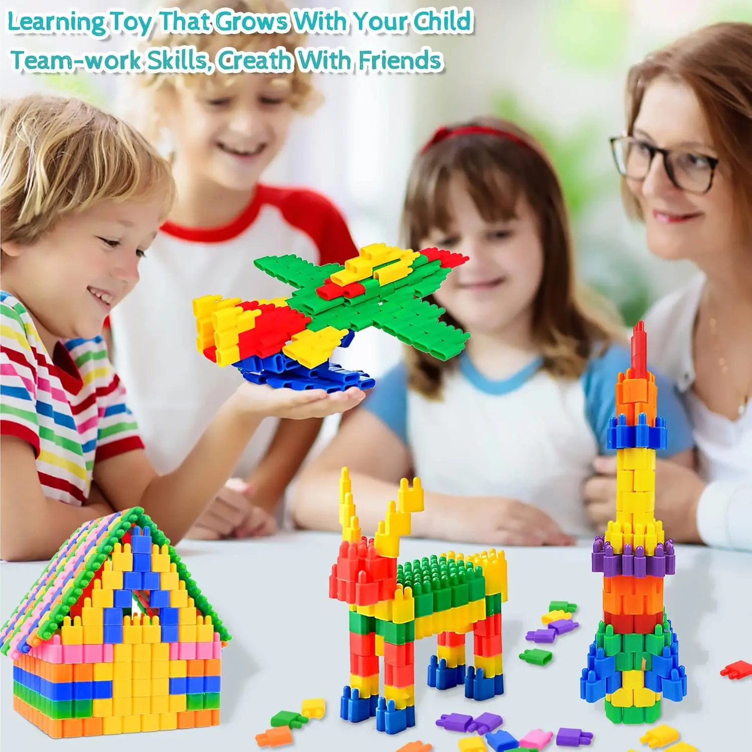 Kids 620pcs STEM Educational Building Blocks Set PP DIY Construction ...