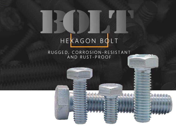 Galvanized Steel Full Threaded Hexagon Bolts Screw Nuts Astm M8 M16 ...