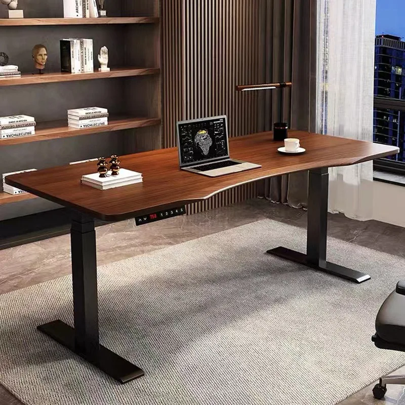 Wood Dual Motor Height Adjustable Table Low Motor Noise Electric Sit ...