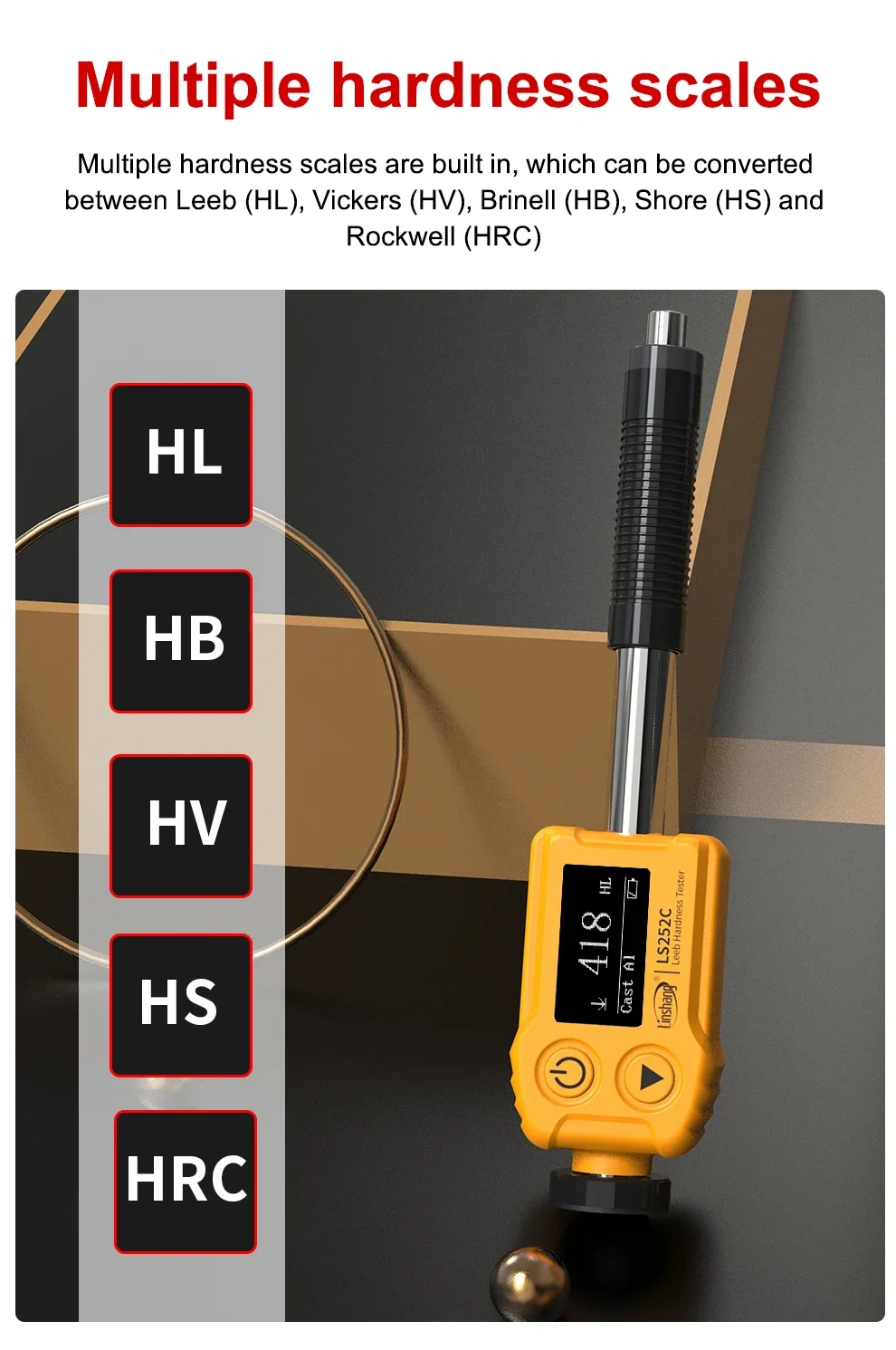 Ls252c Precise Leeb Hardness Tester Sclerometer Testing Machine - Buy ...
