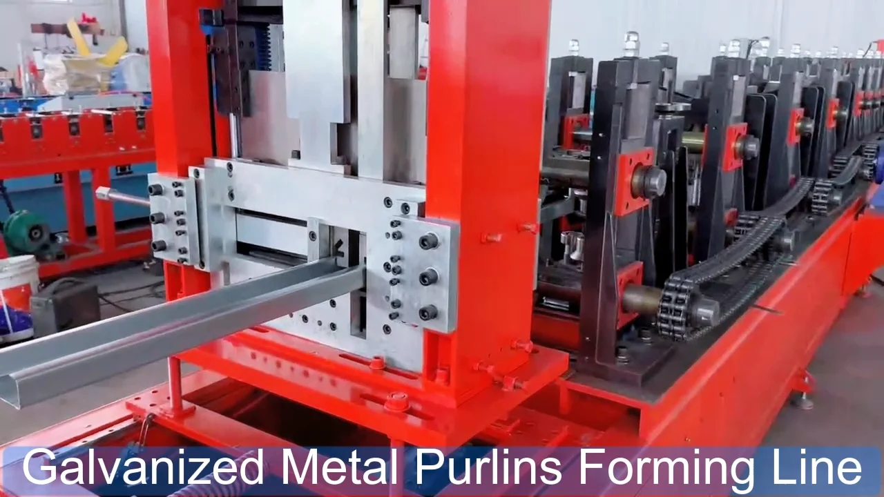 Automatic Galvanized Structural Steel Frame System C Z Profile Channel Cz Purlin Roll Forming ...