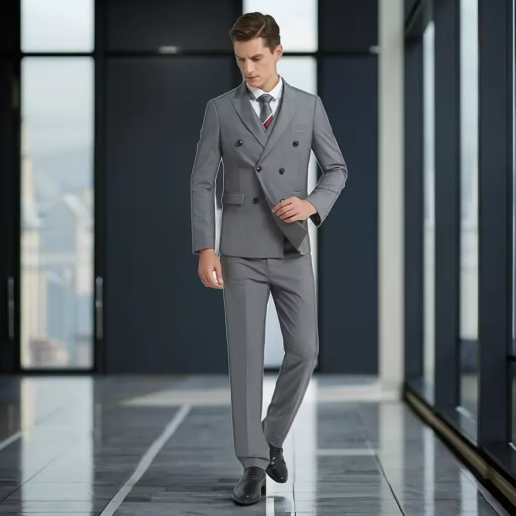 Custom-Made Business Suits for Men Formal Work Clothes with Flat Front ...