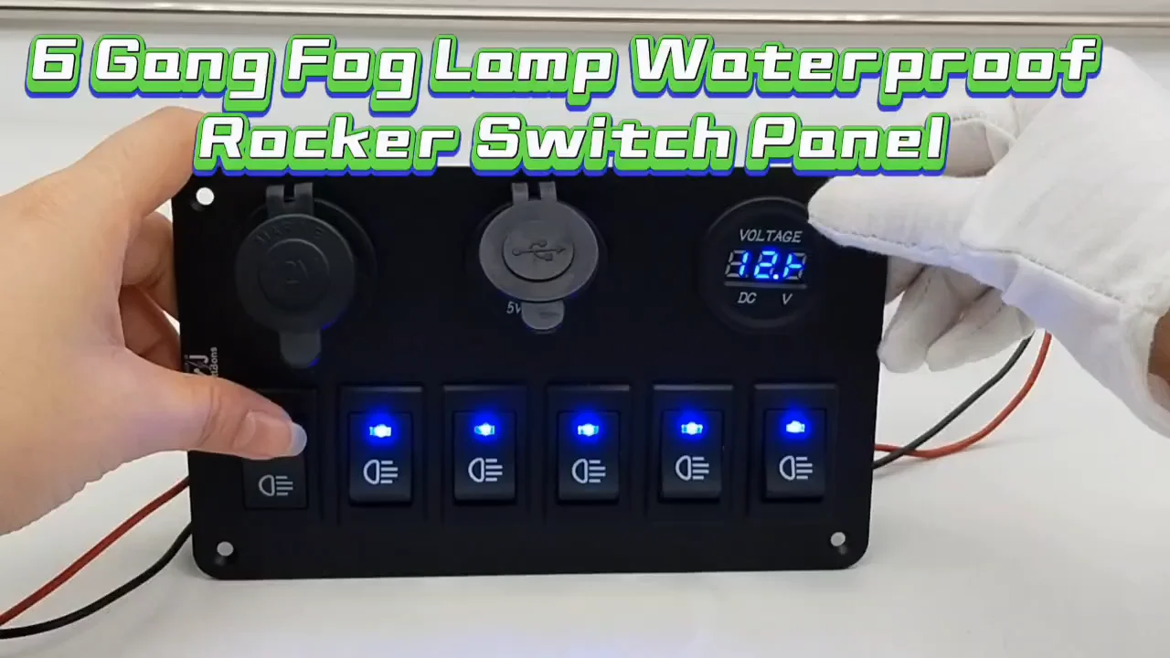 6 Gang Kema Rocker Switch Ip68 Fog Lamp Waterproof With Cigarette ...