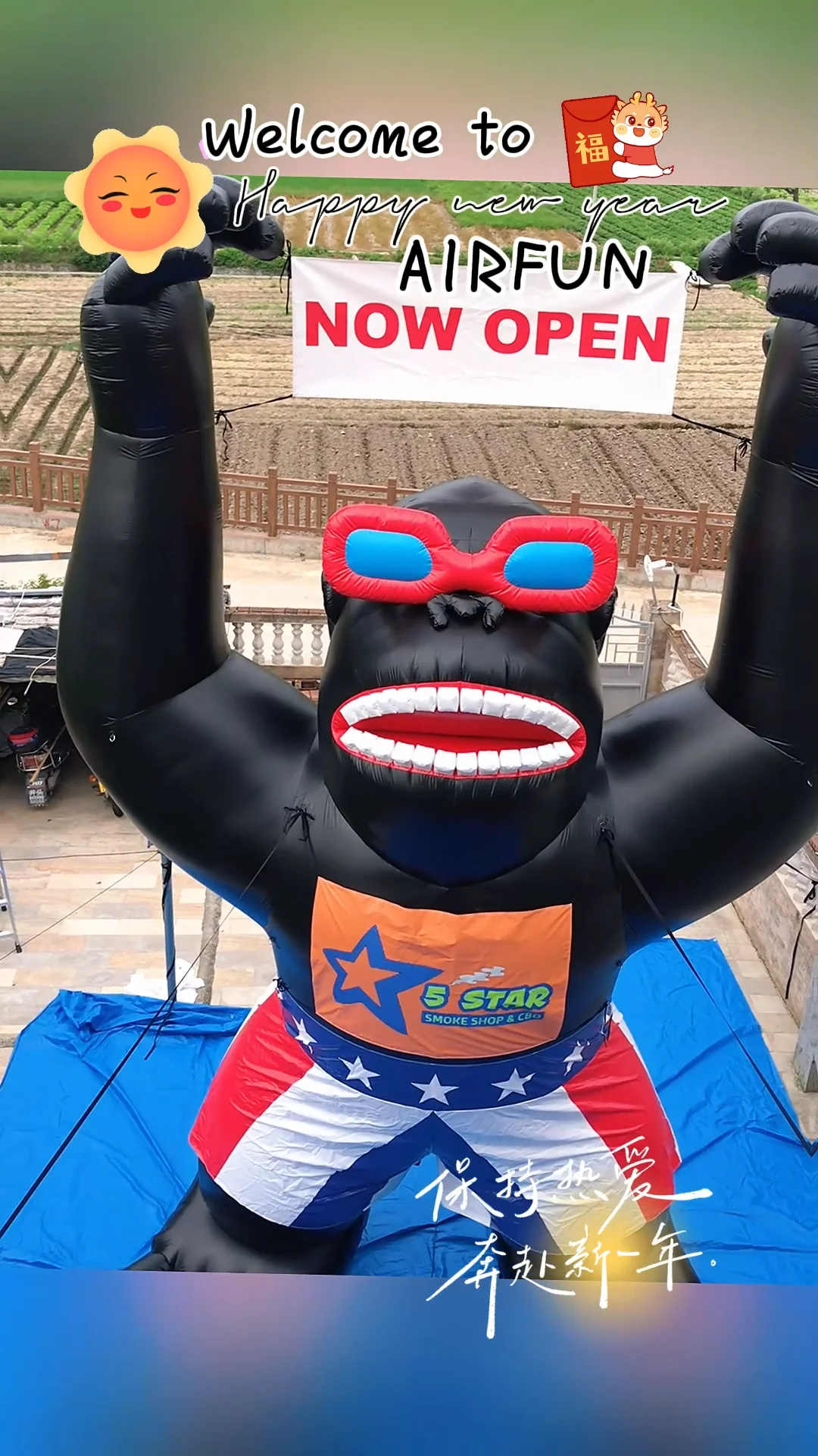 Airfun Giant Advertising Inflatable Gorilla Model Inflatable Animal ...
