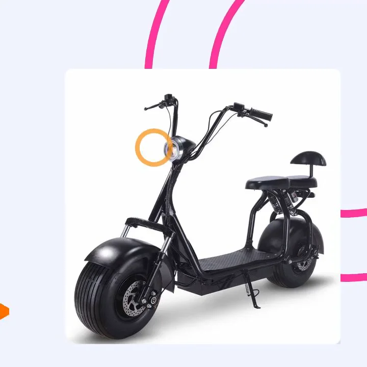 Long Range Electric Scooters 150cc Steel Frame For Adult Citycoco ...