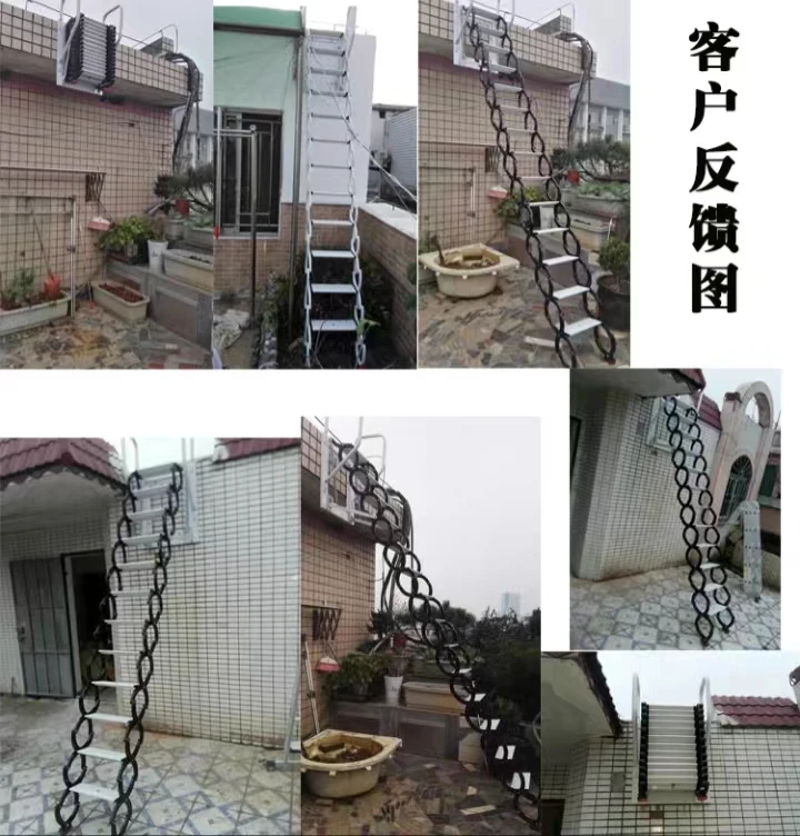 Space Saving Scissor Loft Ladder Retractable Attic Extension Ladder ...