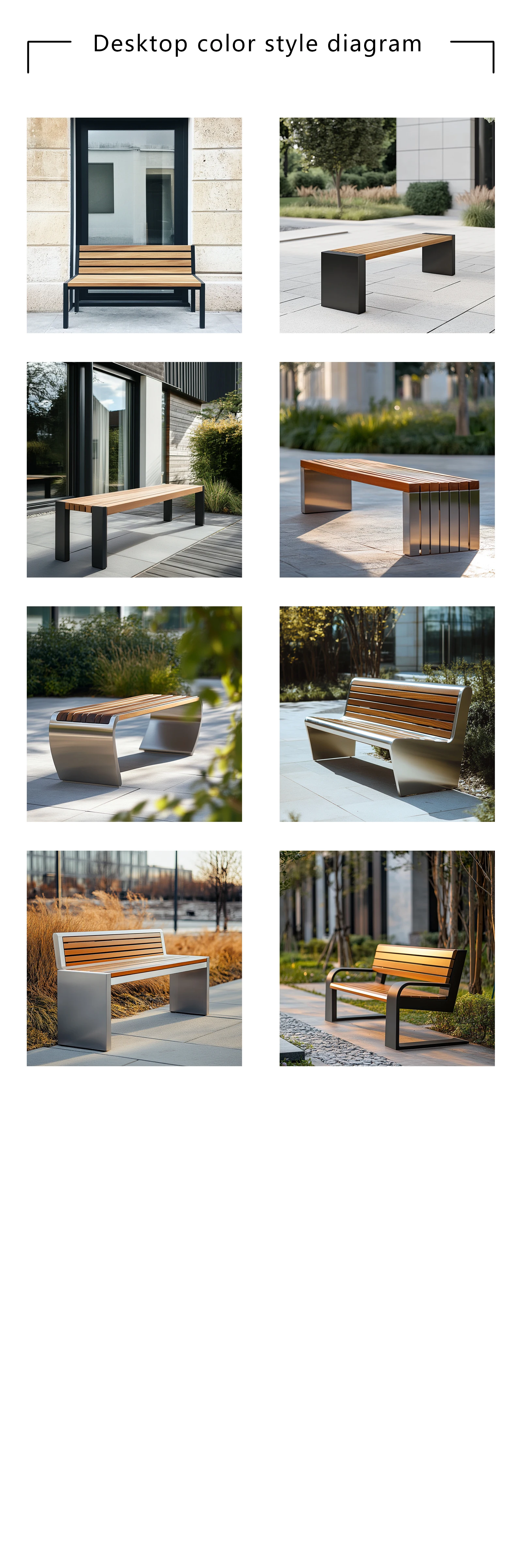 Stainless Steel Waterproof Park Chair Mall Bench Landscape Chair Row ...