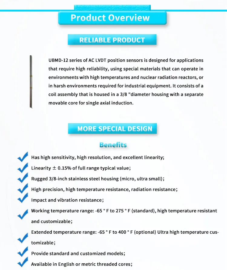 Univo Ubmd-12 High Precision Lvdt Linear Displacement Sensor Test ...