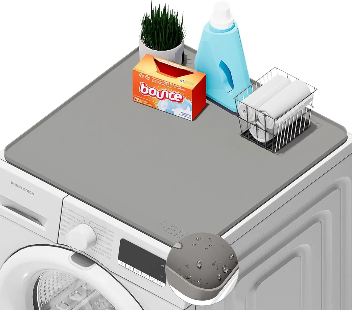 Techwell Anti Slip Silicone Washing Machine Mat - Durable & Eco-friendly