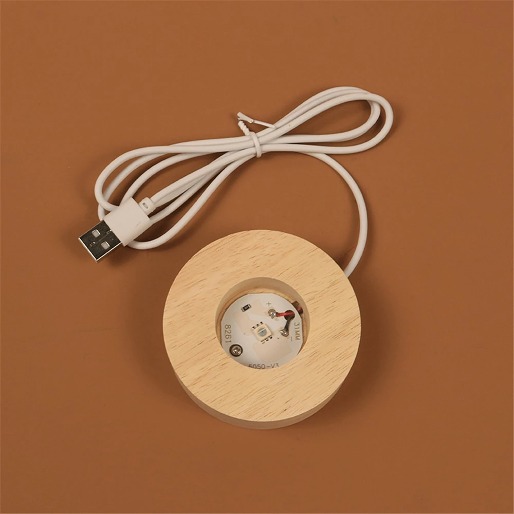 6cm 7cm Smart Home New Wood Light Base Rechargeable Wooden Led Light ...