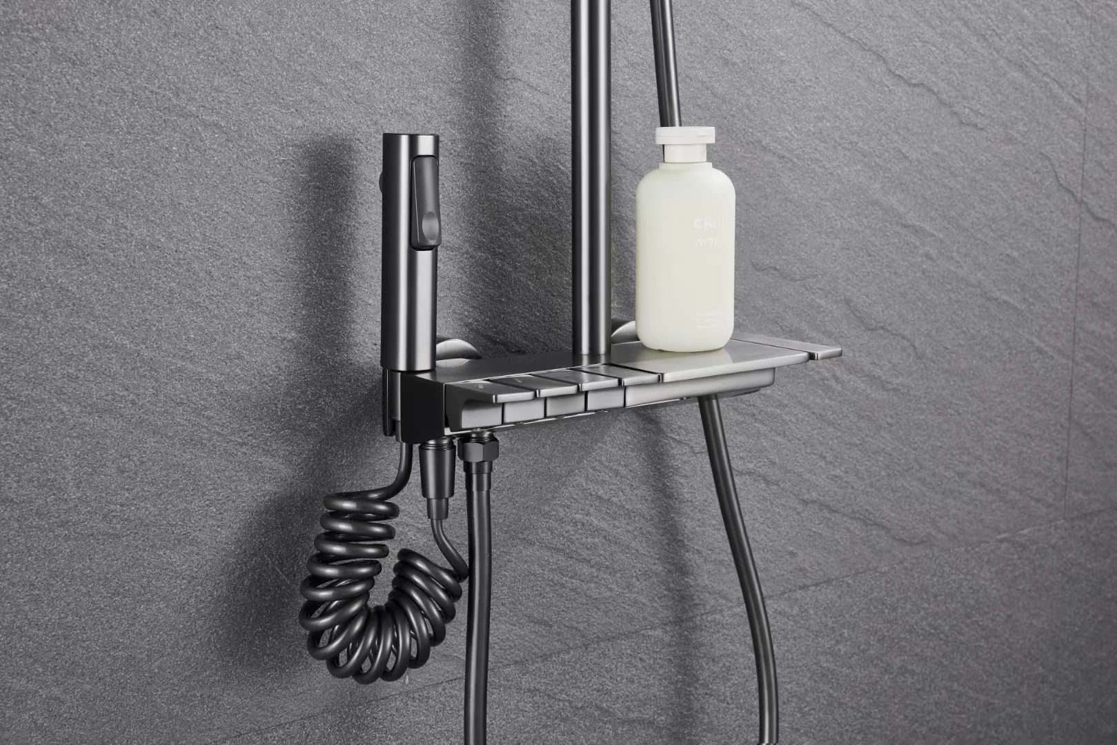 Piano Bathroom Shower Faucet Set Wall Mounted Gun Gray Piano Bath ...