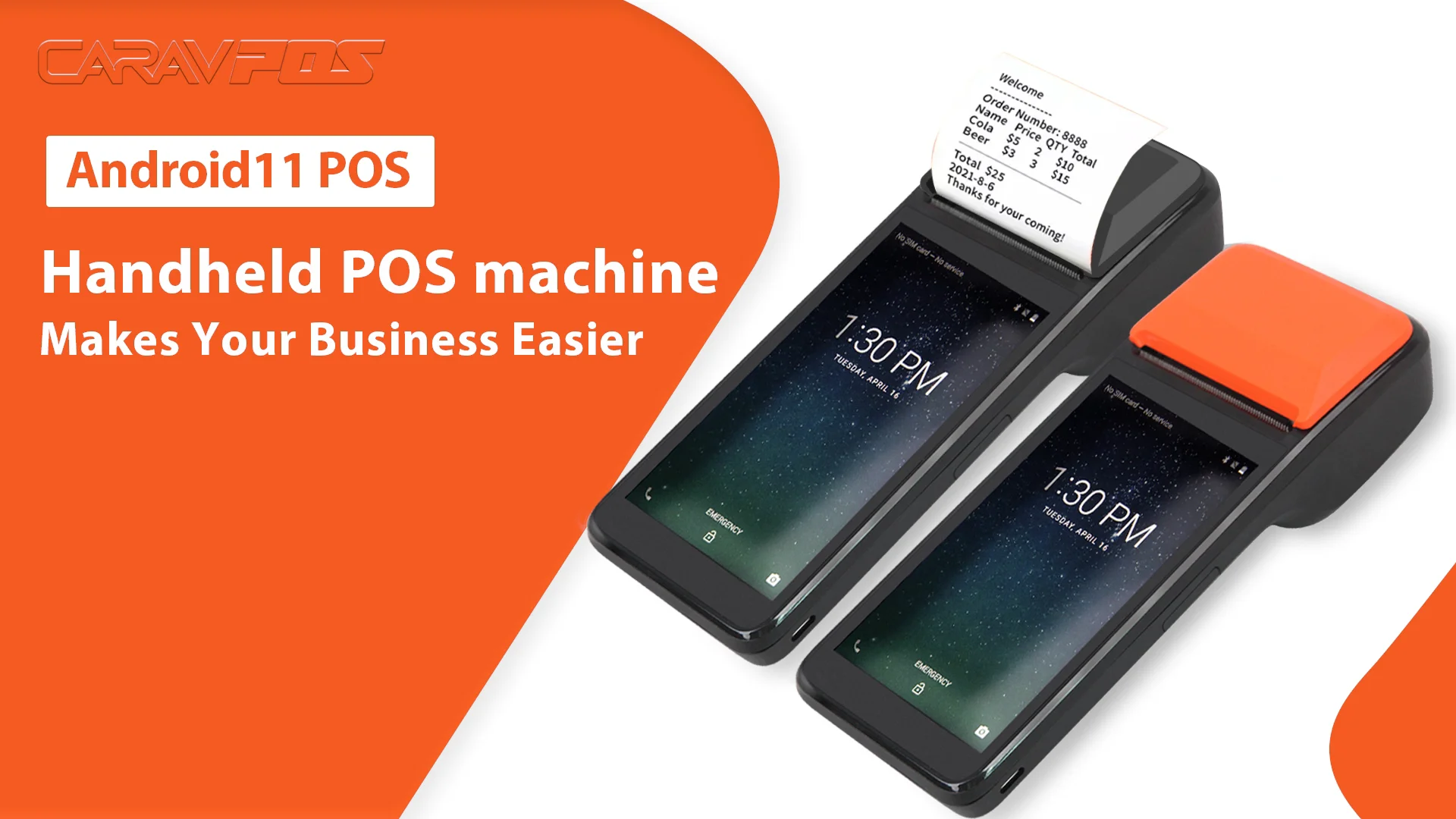 Carav Handheld Pos Terminal Android 58mm Thermal Receipt Printer 1d/2d ...