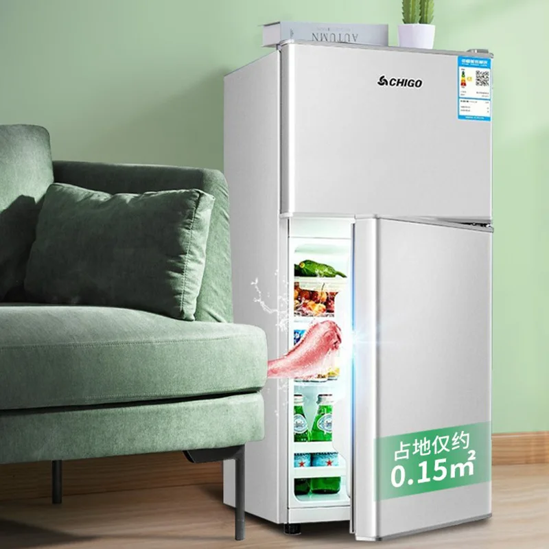 128L Mini Double-Door Refrigerator - Smart & Efficient