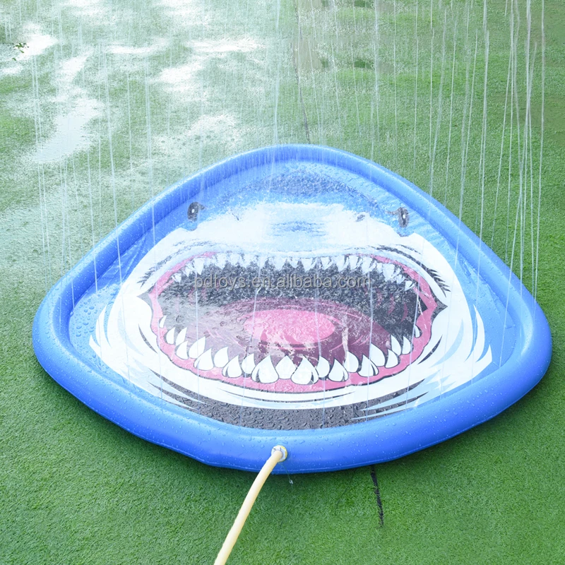170cm PVC Inflatable Shark Sprinkler Pool Play Mat for Kids Custom Logo ...