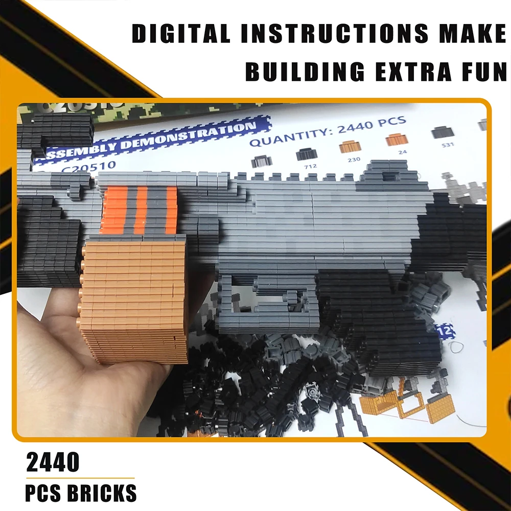 2440 Pcs Children M249 Squad Automatic Weapon Kids Toy Bb Funhouse ...