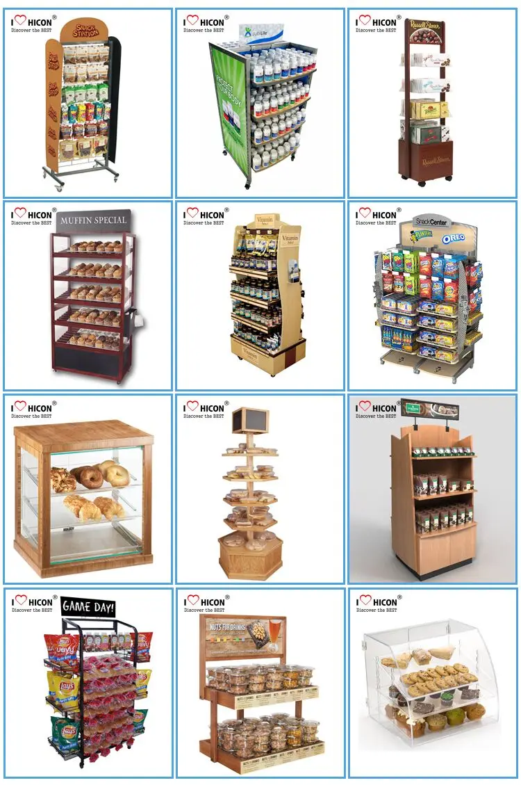 Metal Plastic Wheel Movable Floor Standing Drug Store Shelf Wooden Rack ...