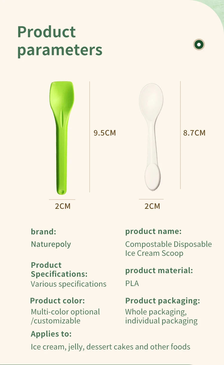 Eco-friendly Ice Cream Scoops - Customizable & Biodegradable