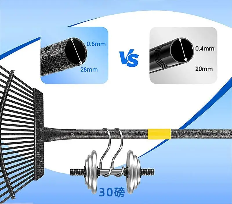 Retractable Metal Adjustable Leaf Garden Rake Quick Cleaning Efficient ...