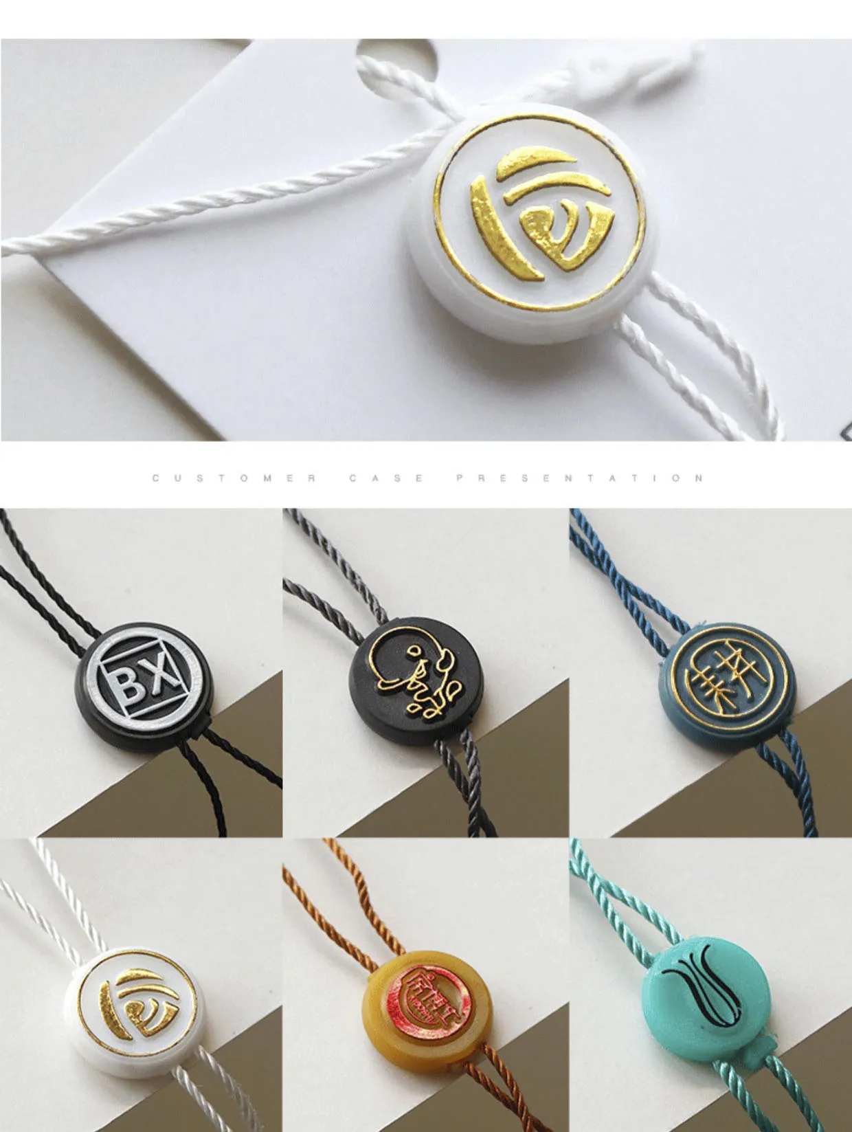 Custom Snap Label Fasteners Embossed Logo Swing Loop Hang Tags Seal ...