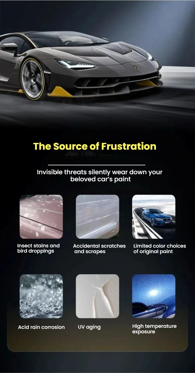 TPU Car Protective Film Self-Healing White to Purple Color Changing ...