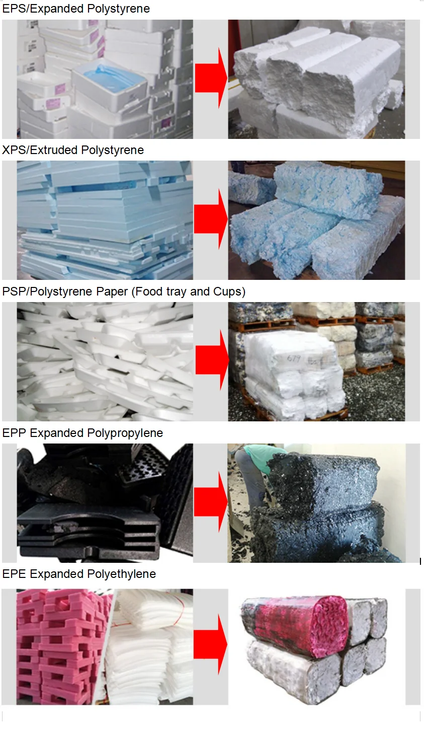 EPE EPS EPP XPS Screw Compactor Waste Foam Sheet Snack Box Lunch Box ...