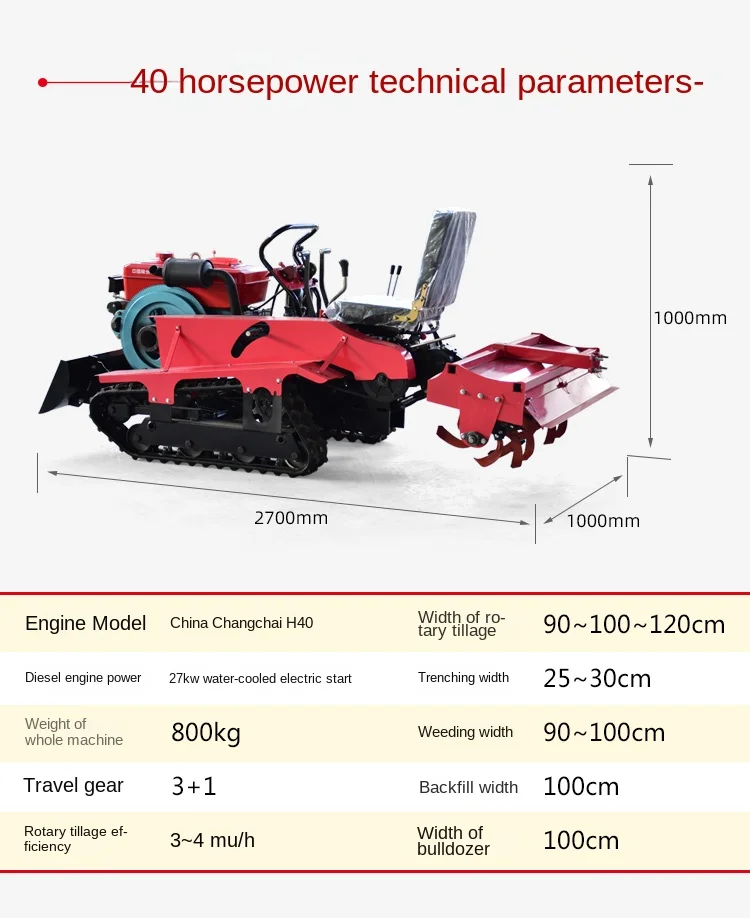 Riding Crawler Rotary Tiller Four-Wheel Multi-Purpose Tiller Greenhouse ...