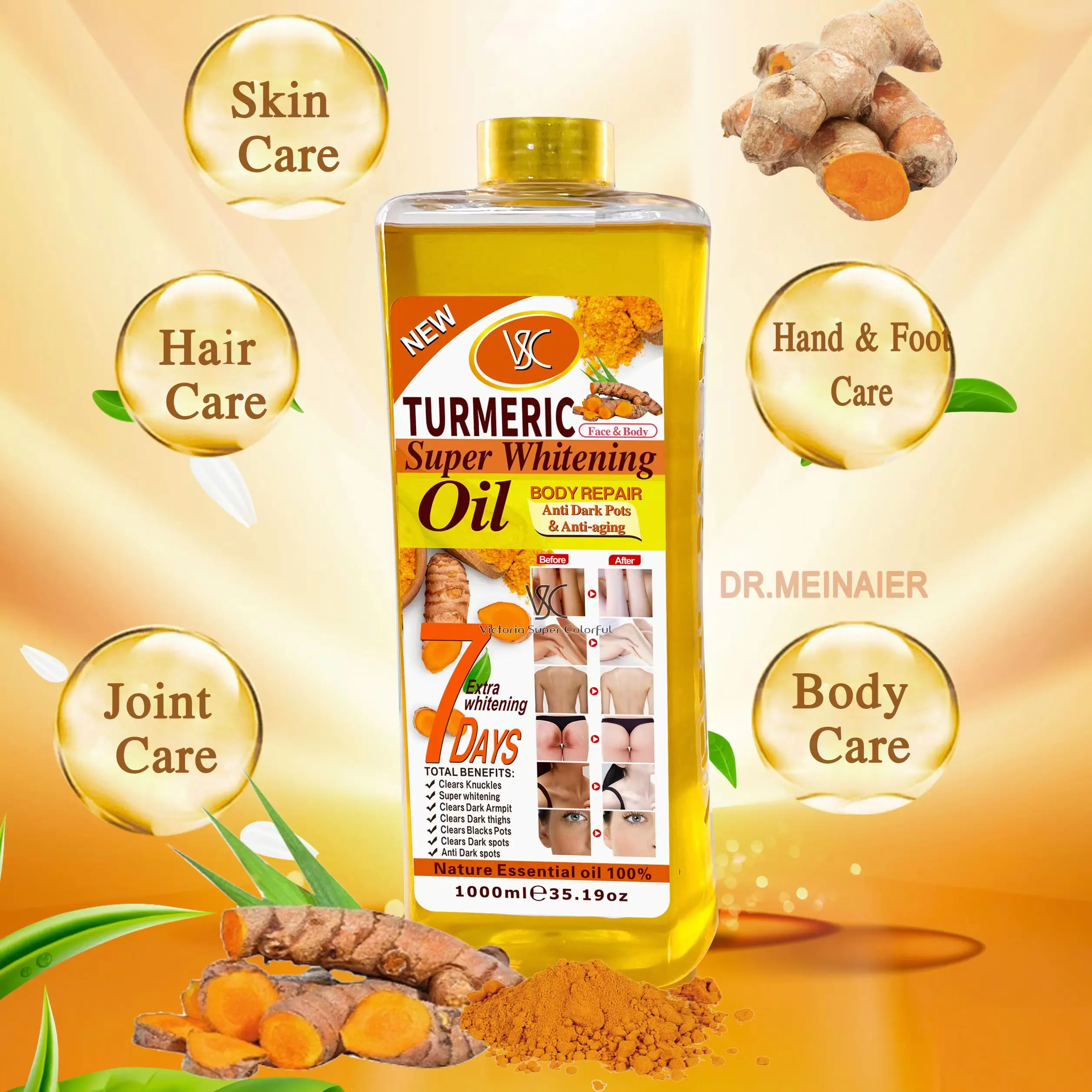 High Quality 1000ml Turmeric Oil for Skin Whitening & Anti-aging