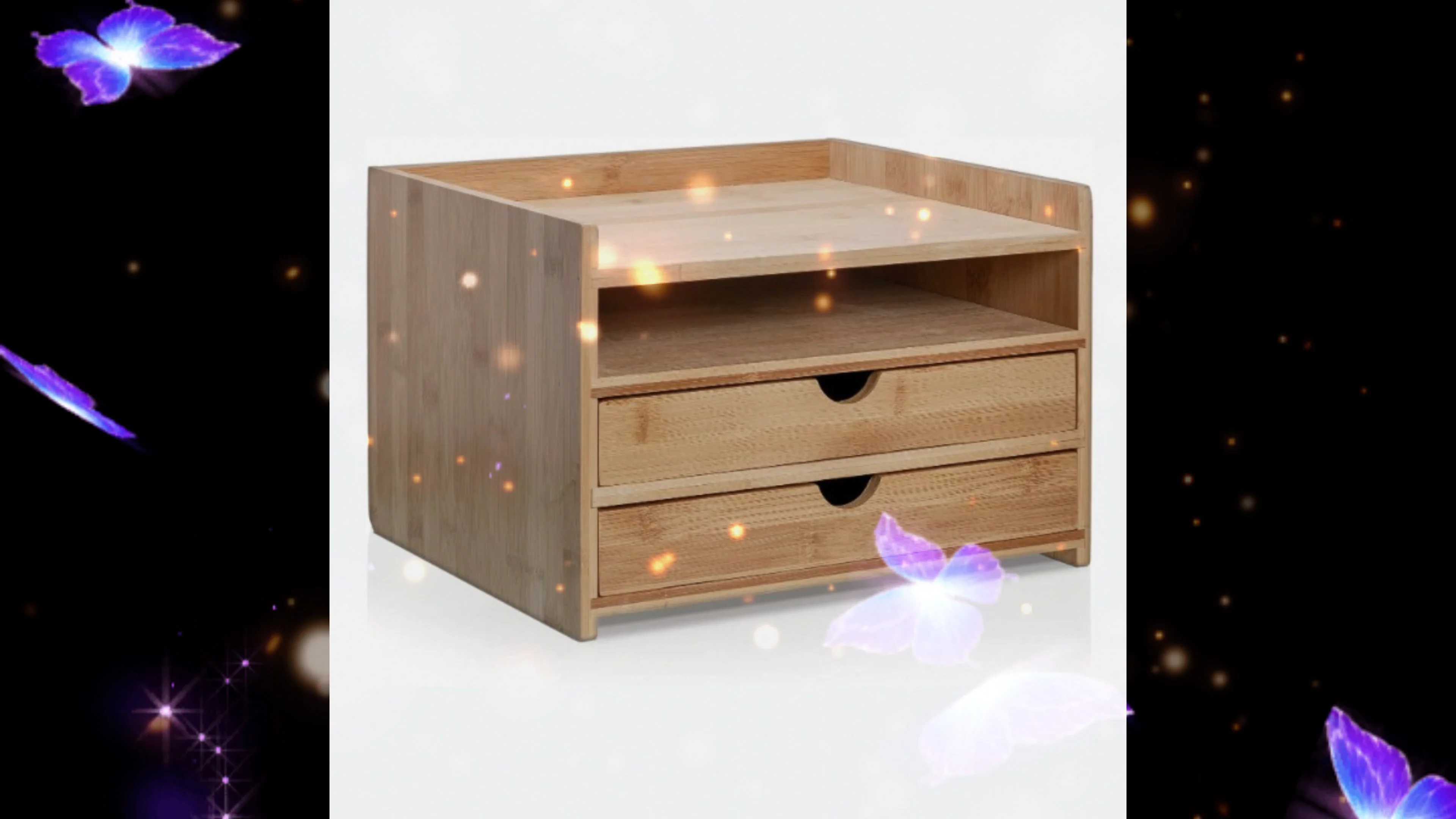 3-tier Bamboo Desktop Organizer/ Desk Accessories With Us Letter Size ...