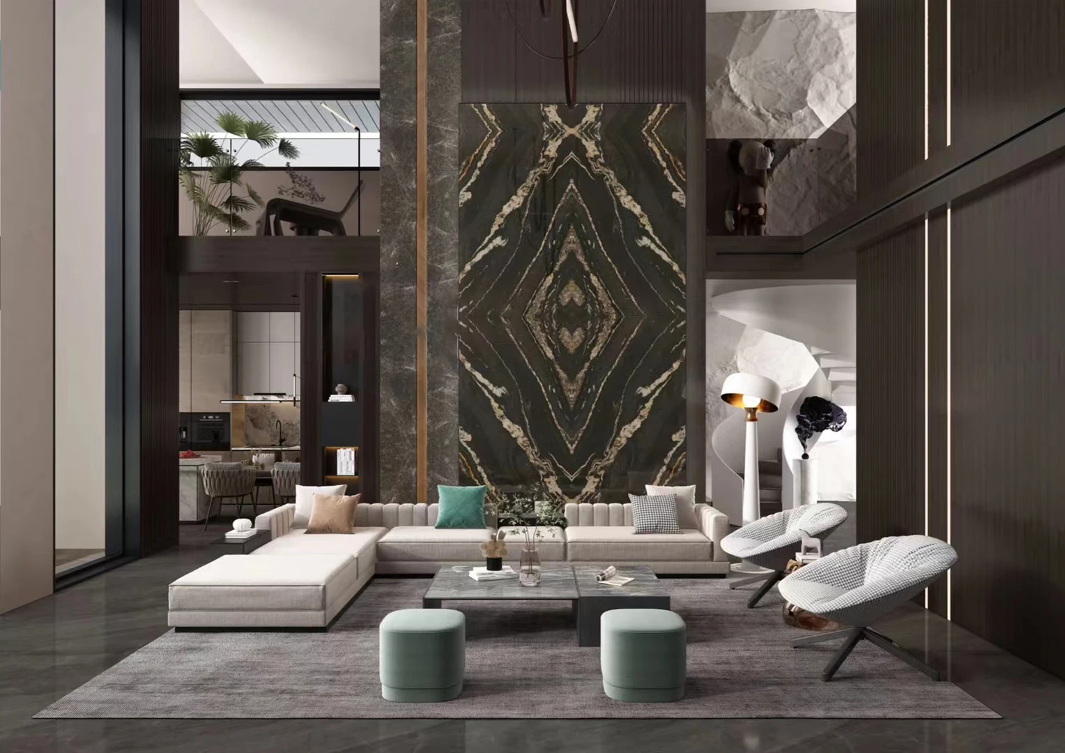 Granito Gold - Golden Cosmos Slab for Hotel & Villa Decor