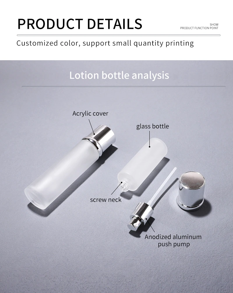 High End Frosted Transparent Body Lotion Glass Bottle Face Cream ...