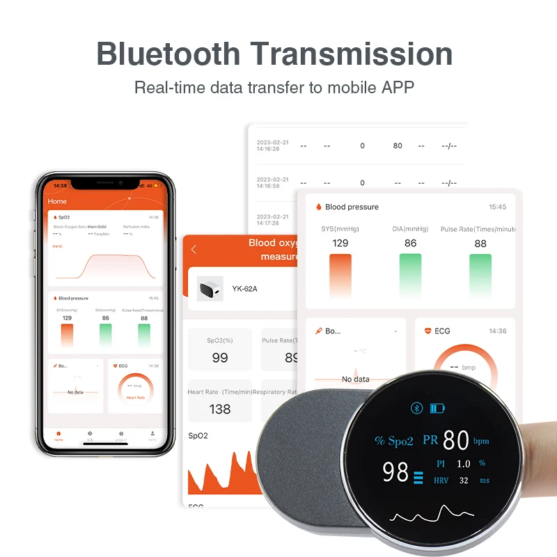 Yonker Bluetooth Pulse Oximeter - Accurate Spo2 Monitoring