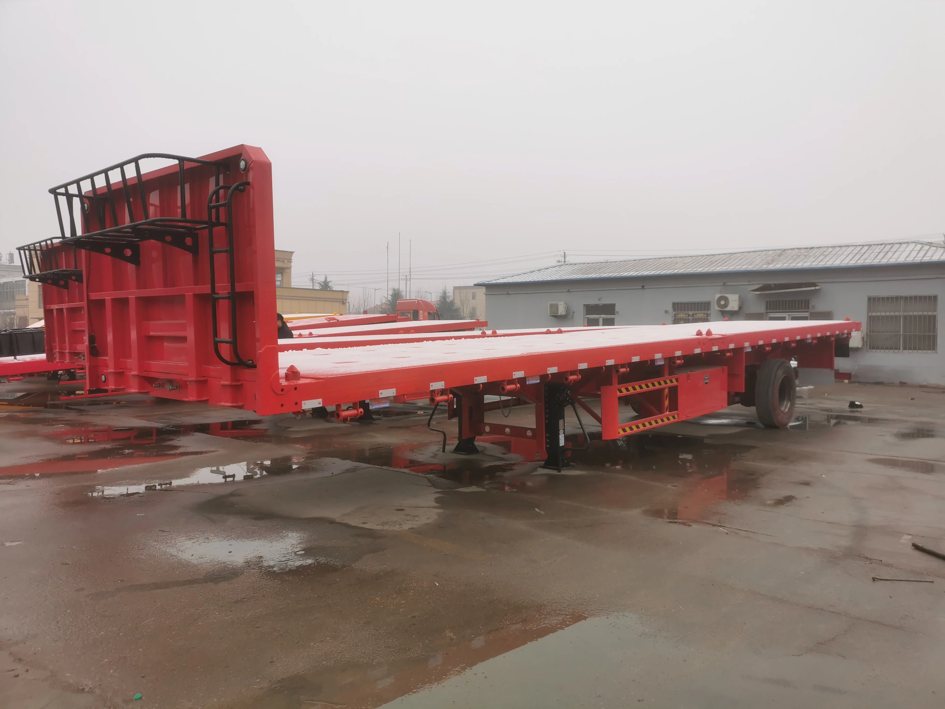 40ft Flatbed Semi-Trailer Steel Container Lock Trailer for Truck 20ft ...