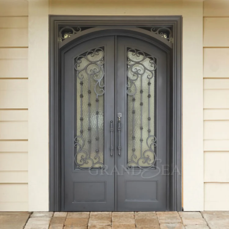 Secure and Stylish: Modern Galvanized Cast Iron Entry Doors
