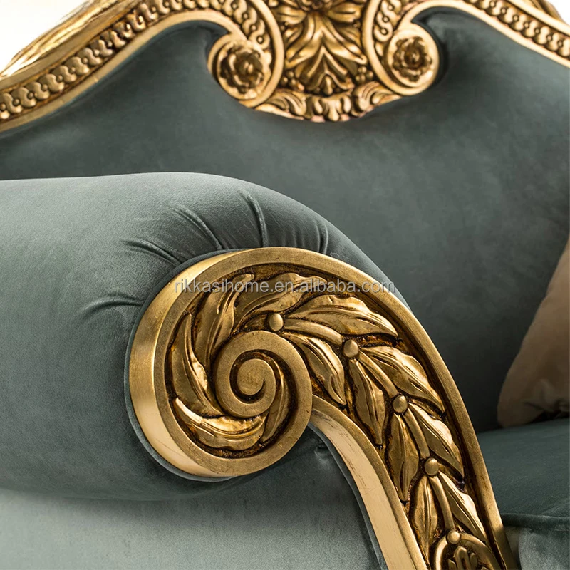 Luxury Antique Sofa - Hand Made Velvet Fabric & Solid Wood