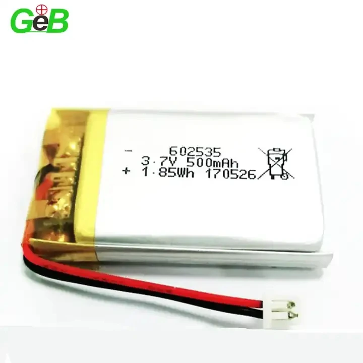 Geb Lipo 500mah 602535 3.7v Lithium Polymer Battery 400mah Flat Li-ion ...