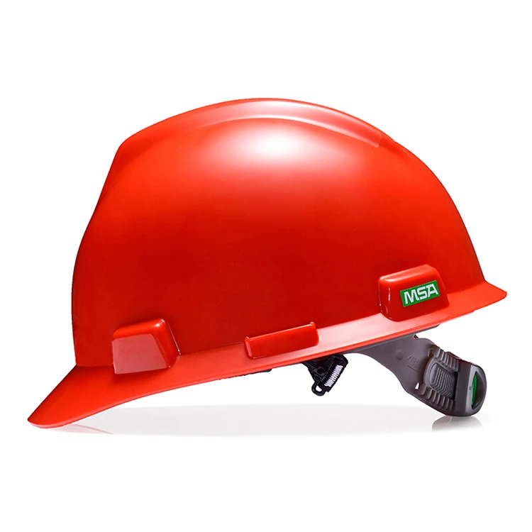 MSA V-Gard Standard Red PE Helmets D-type Chin Strap Hard Hat With ...