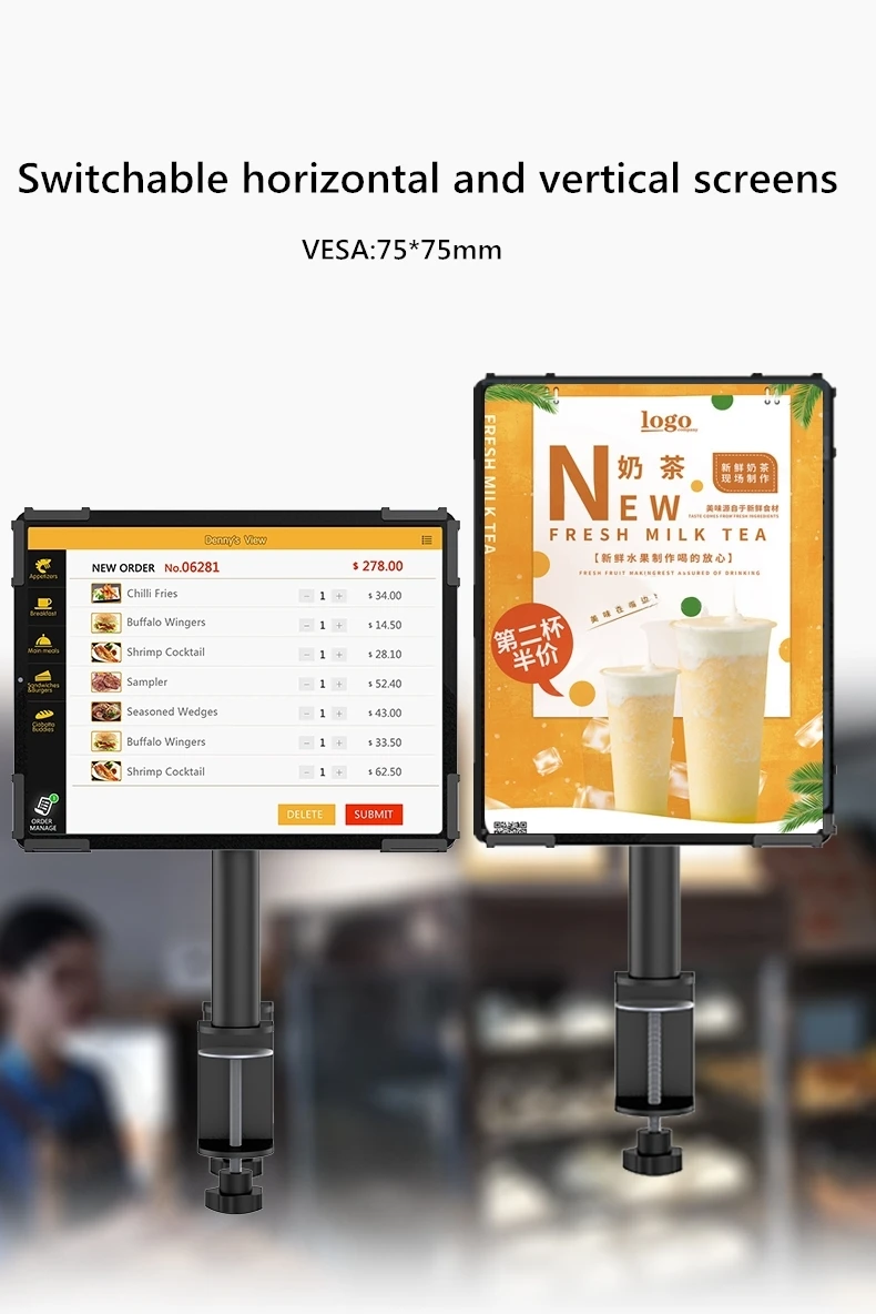 Anti Theft Desktop Clamp Restaurant Checkout Counter Tablet Pos Stand ...