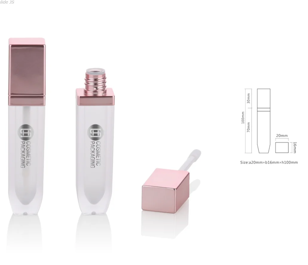 Custom Clear Lipgloss Case - Luxury Pink Liquid Lipstick