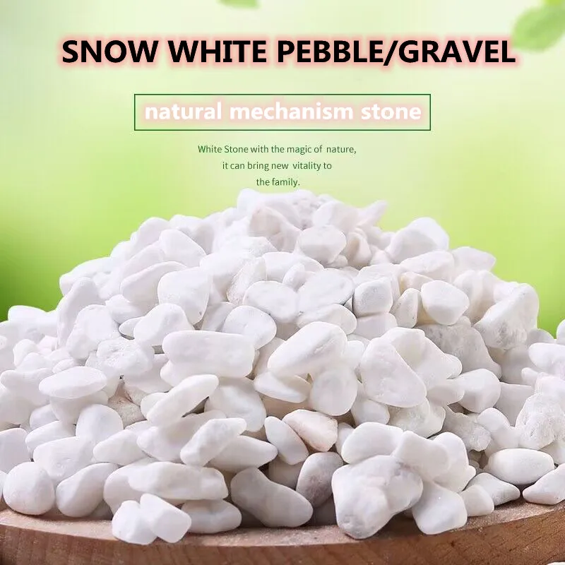 Natural White Tumbled Pebble - Crushed Marble Stone