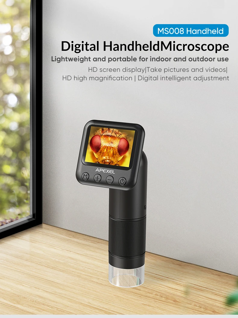 Apexel 400x-800x Hd Microscope Lens Handheld Portable Usb Digital ...