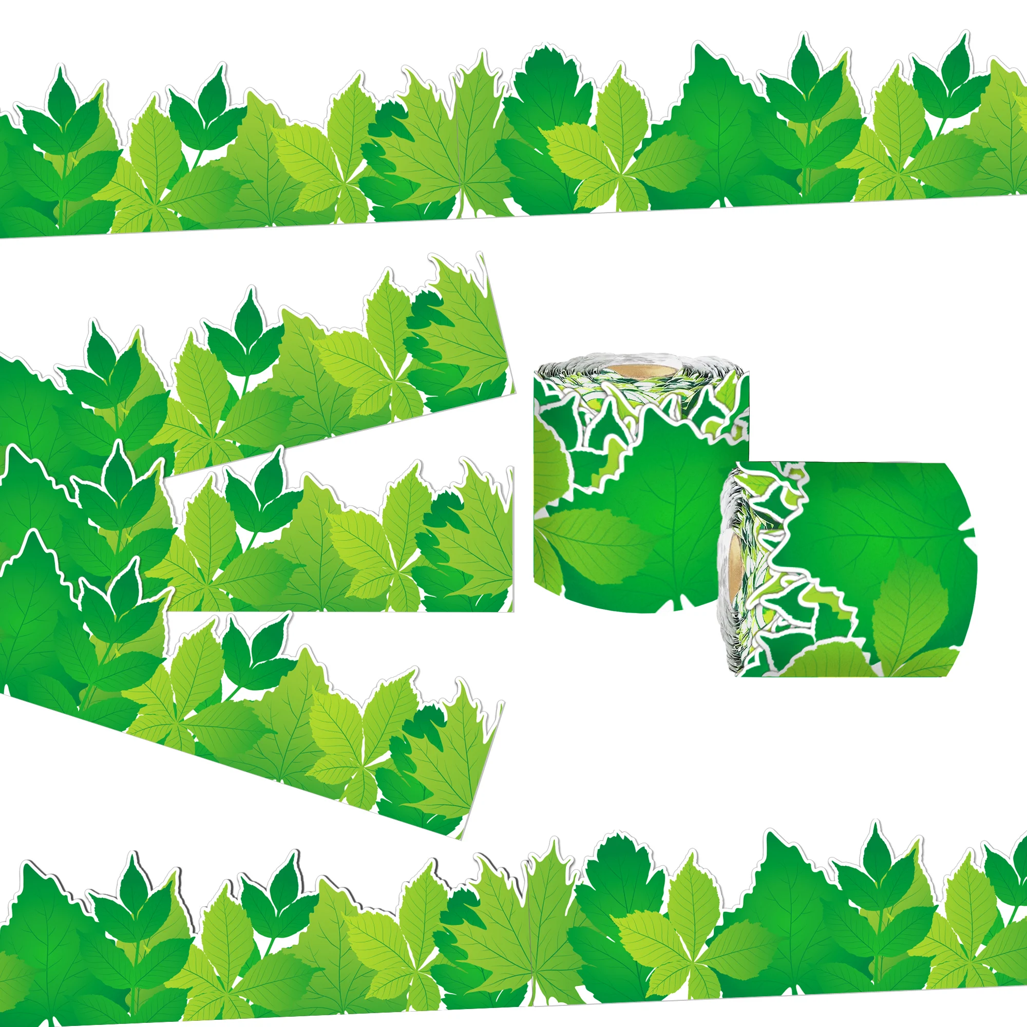 Jt054 Green Leaves Bulletin Board Borders Rolled Roll Self Adhesive ...