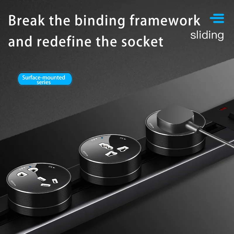 Universal Multi Smart Office Desk Power Track System Electric Socket ...