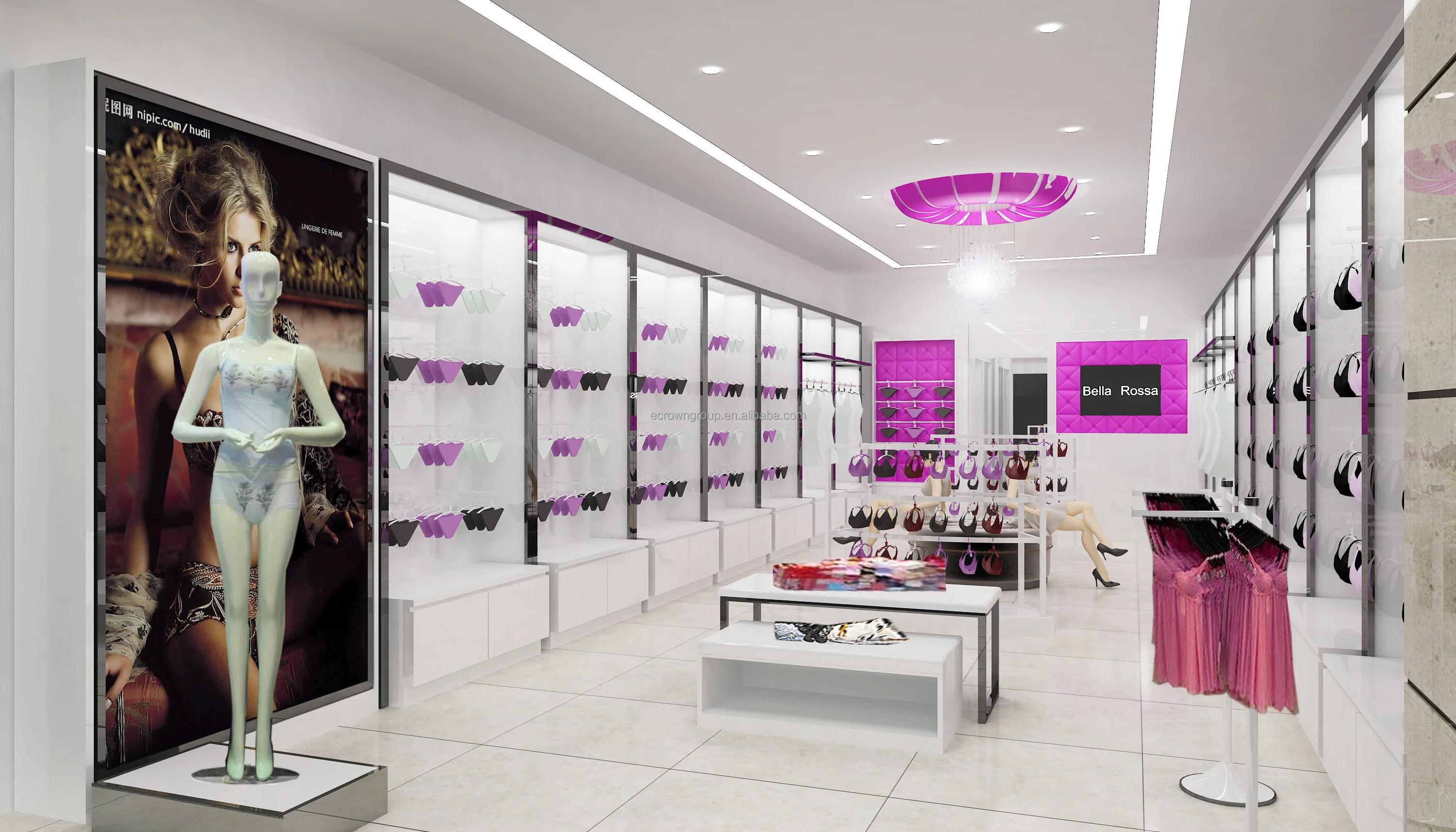 Multifunctional Curves Panel Display Showcase Shop Design Mall ...