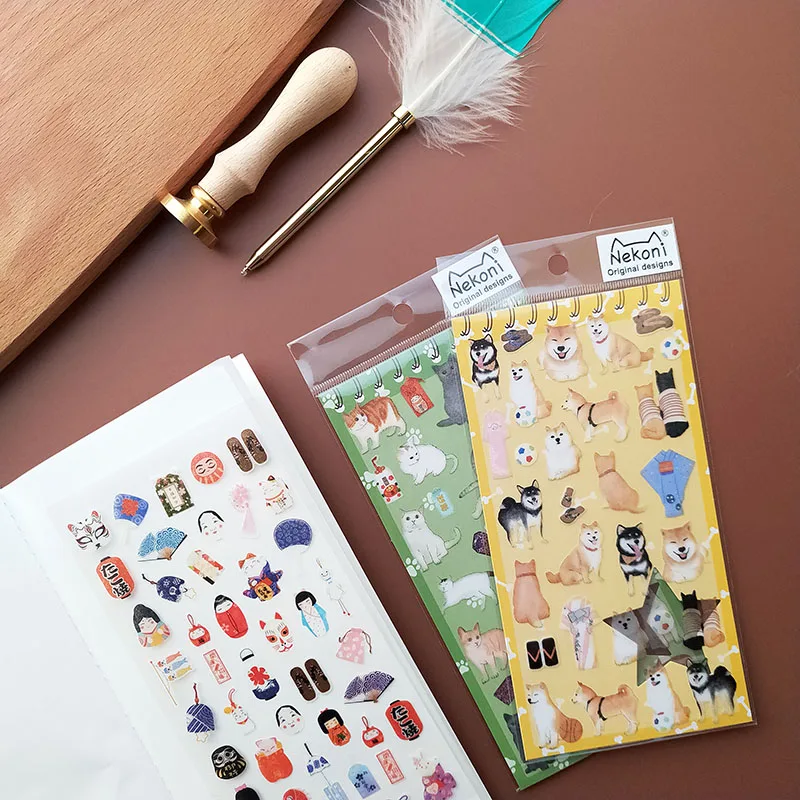 Nekoni Animal Flake Aesthetic Original Stickers Decal Decorative Decals ...